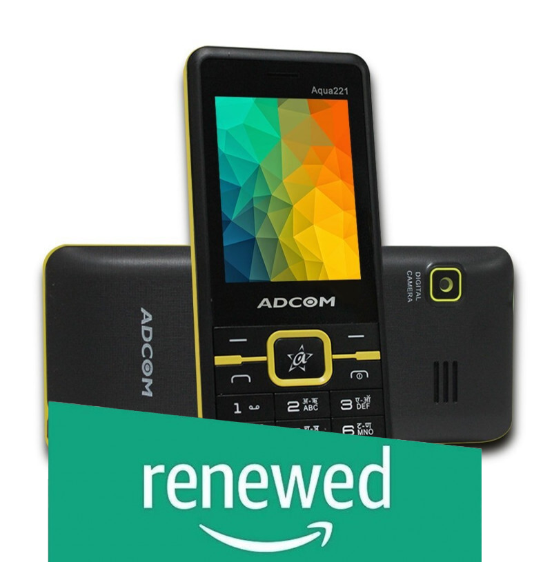 (Renewed)A221 Dual Sim Mobile Phone (Black/Yellow) | Adcom India :)