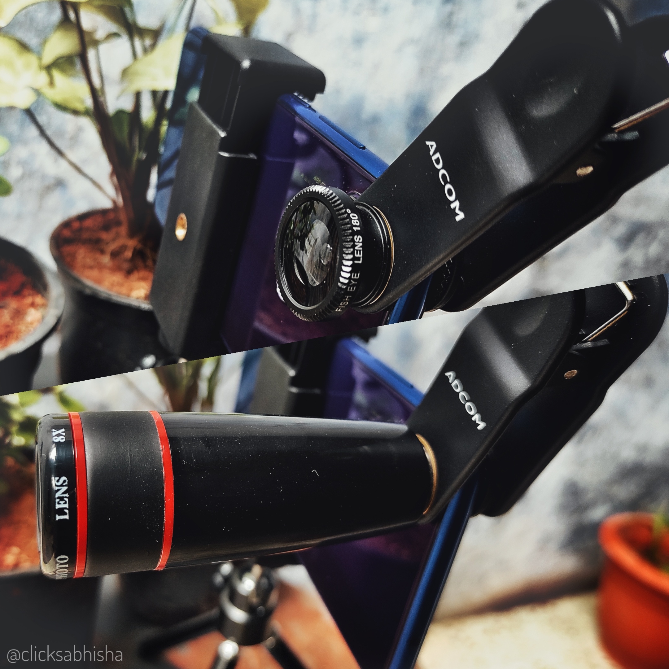 5 in 1 Mobile Phone Camera Lens Kit with Tripod (Black) | Adcom India :)