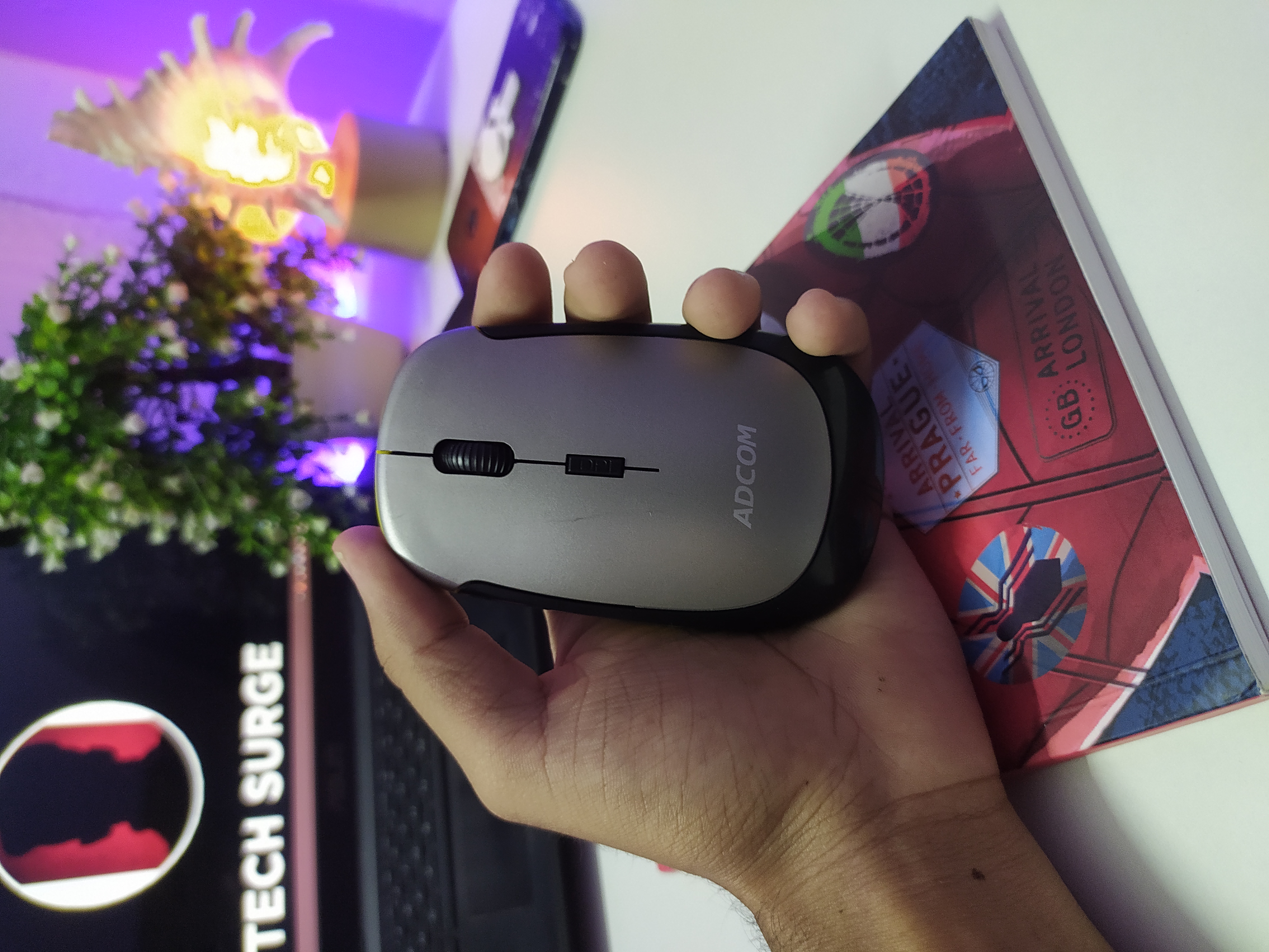 4D Slim Wireless Mouse with Nano Receiver (Metal Grey) | Adcom India :)