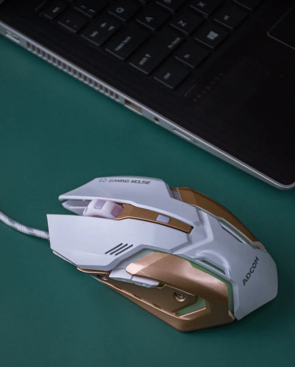 Maverick RBG LED 6D USB Wired Gaming Optical Mouse (White/Gold) | Adcom ...